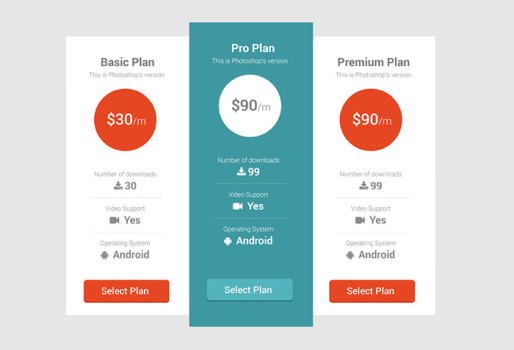 25 Creatively Designed Pricing Table Designs | DesignDrizzle | Free ...