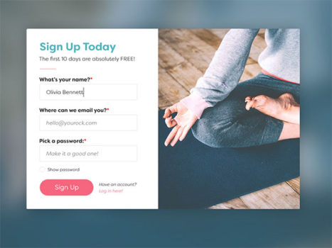 40 Stunning Sign Up Form Designs | DesignDrizzle | Free Resources for ...